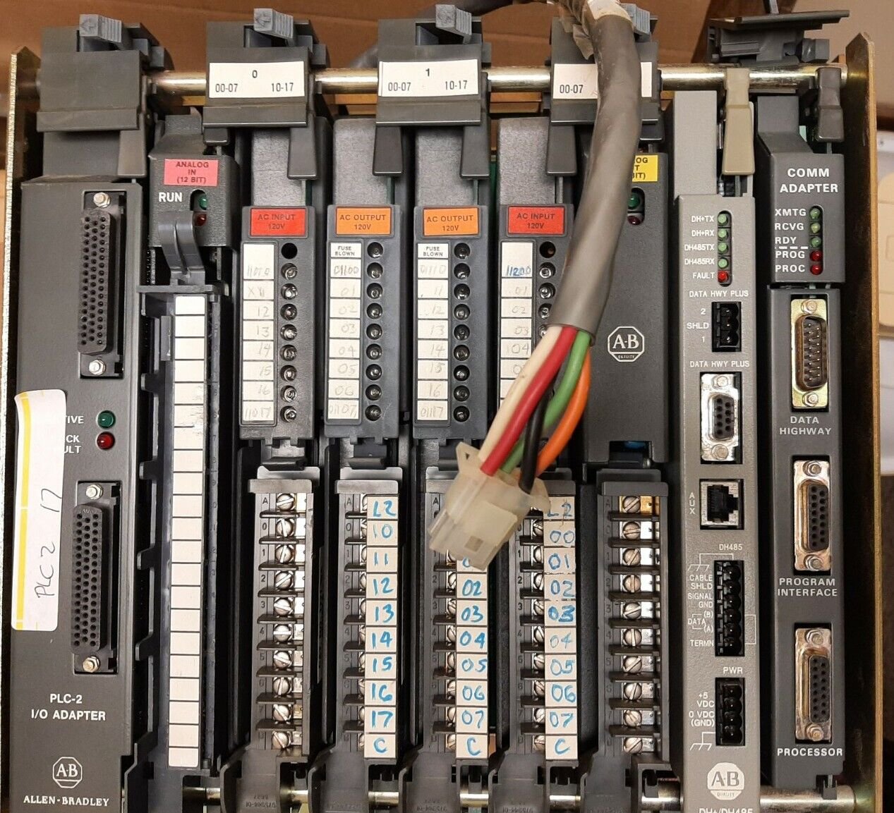 USED ALLEN-BRADLEY PLC-5 CHASSIS 1771-A2B WITH MODULES