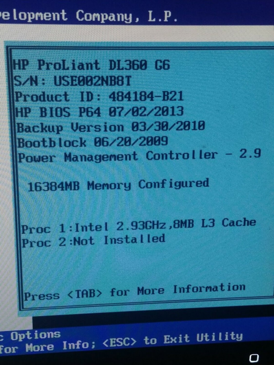 HP Proliant DL360 G6 Server Xeon X5570 QC 2.93GHz 16GB 2x 146GB DVD 2PS