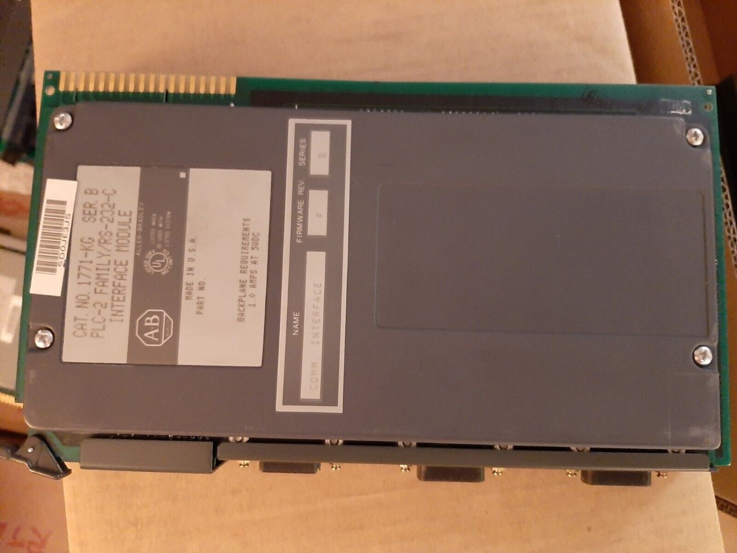 ALLEN BRADLEY PLC INTERFACE MODULE PLC-2 MODEL 1771-KG B