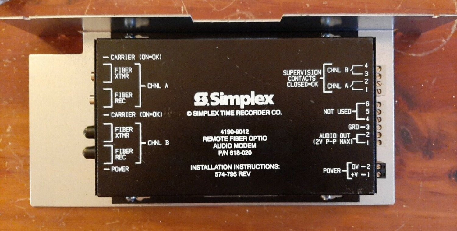 Simplex 4190-9012 Fire Alarm Control Panel FACP Remote Fiber Audio ...