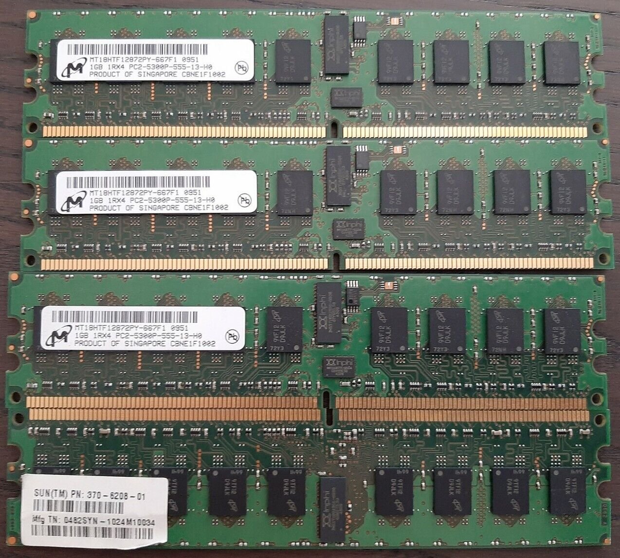 1GB x4 Micron Server RAM MT18HTF12872PY-667F1 PC2-5300P-555-13-H0 1RX4 370-6208