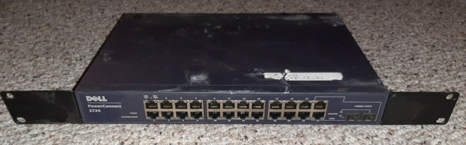 DELL POWERCONNECT 2724 24-PORT GIGABIT ETHERNET SWITCH 10/100/1000 w RM