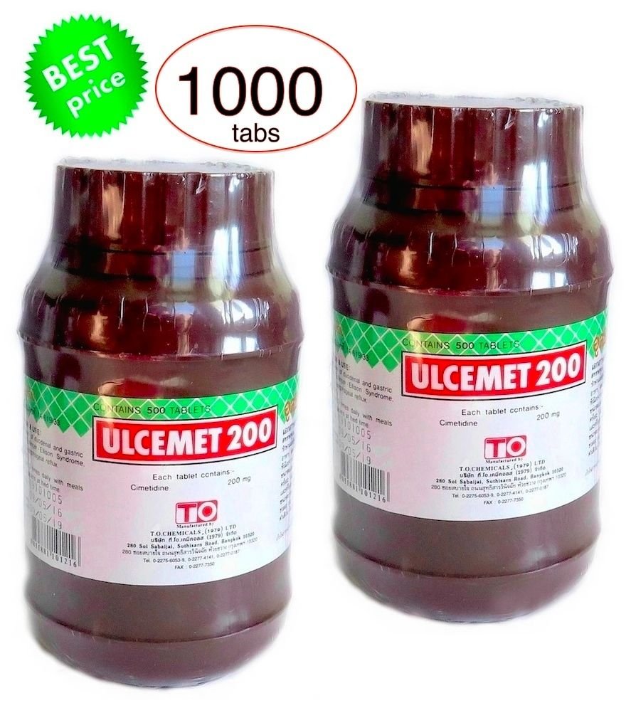 1000 Tablets Cimetidine generic Tagamet 200 mg 2x500 Acid Reflux ...