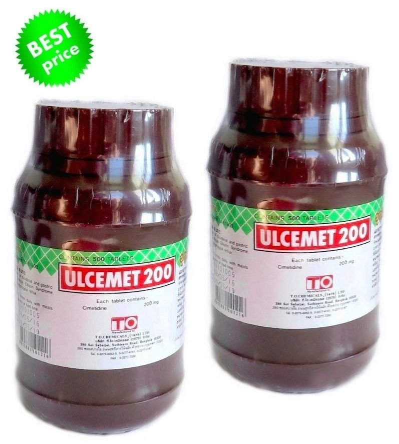 1000 Tablets Cimetidine generic Tagamet 200 mg 2x500 Acid Reflux ...