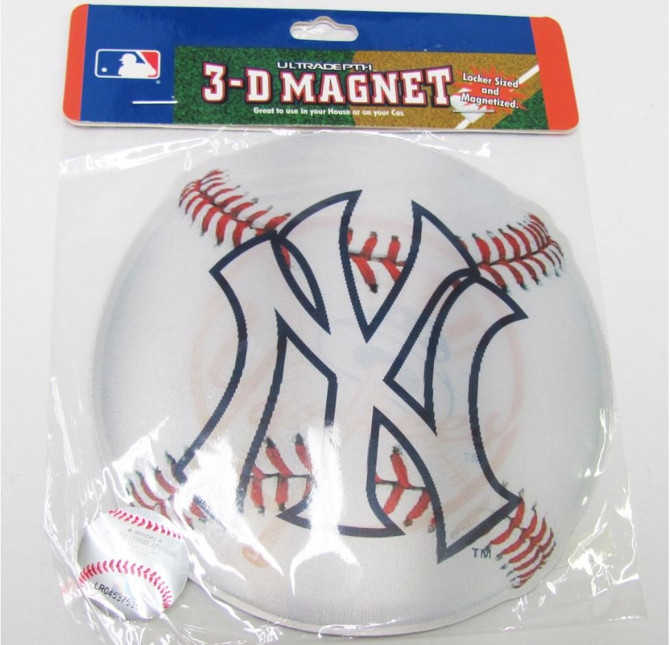 NY Yankees 3D Baseball Magnet Authentic MLB Licensed Merchandise