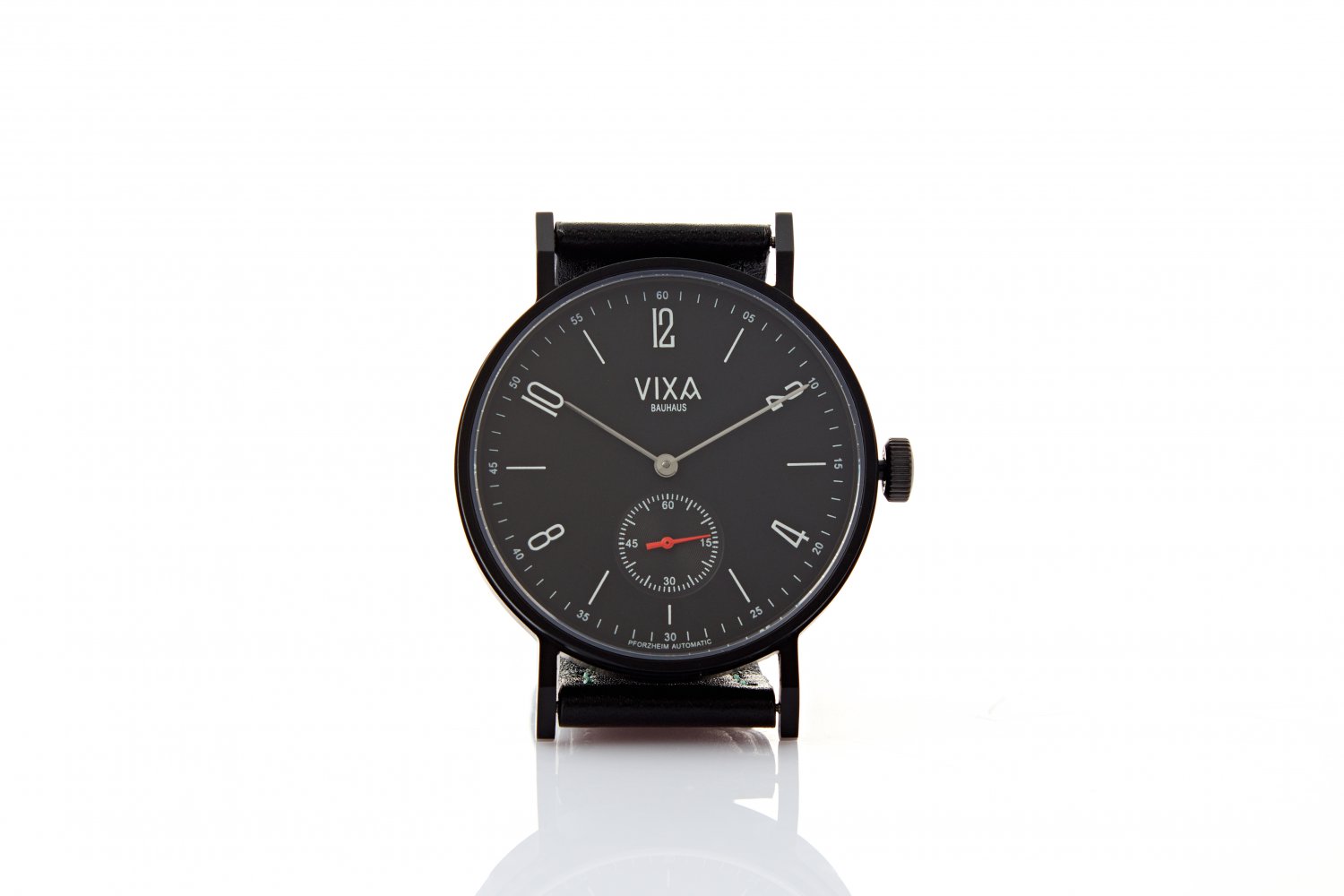 VIXA German mechanical watch black dial with black strap