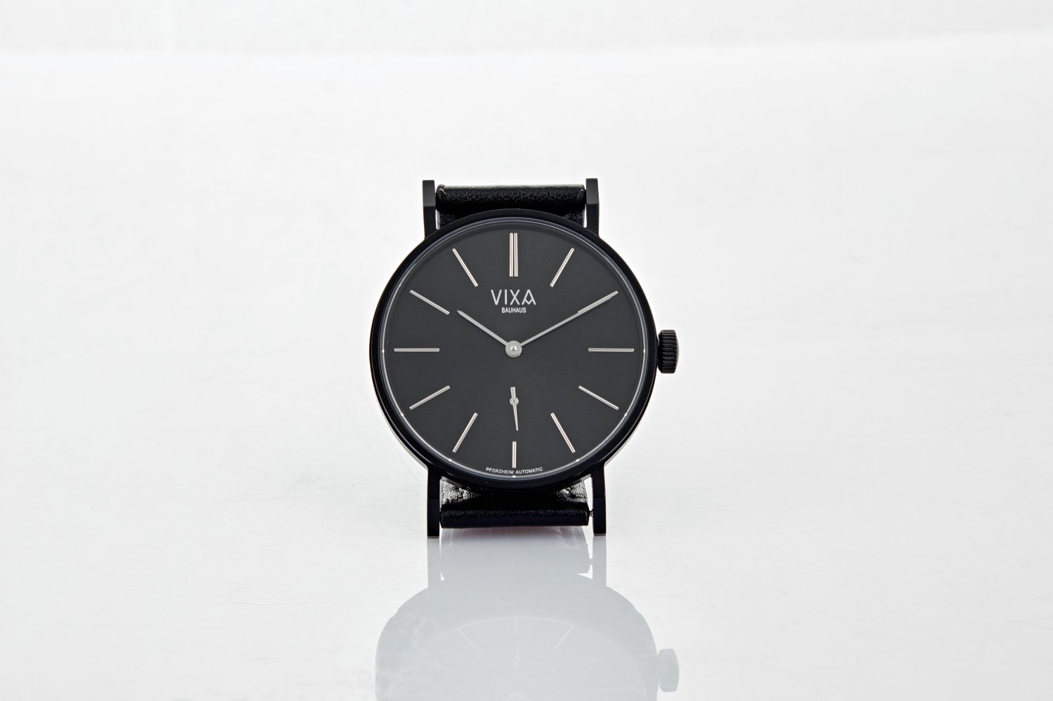 VIXA men‘s Watches Automatic Mechanical Black Dial Leather Strap Wrist ...