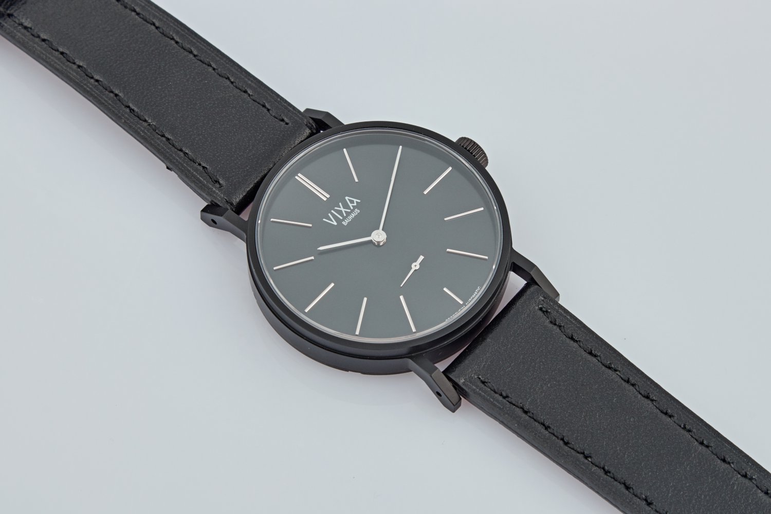 VIXA men‘s Watches Automatic Mechanical Black Dial Leather Strap Wrist ...