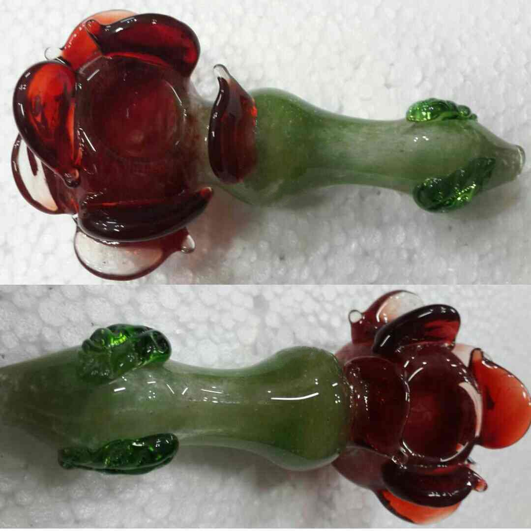 Rose Shaped Hand-made Collectible Glass Pipe