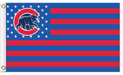 Chicago Cubs Flag 90x150cm digital print Chicago Cubs Flag with USA stripe