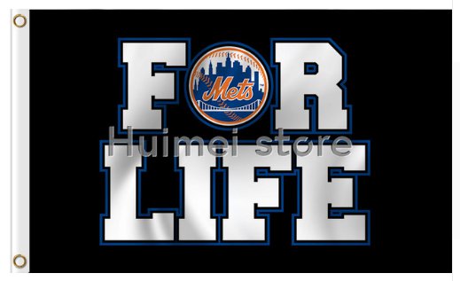 New York Mets Flag For Life 90x150cm Banner 100D Polyester World Series ...