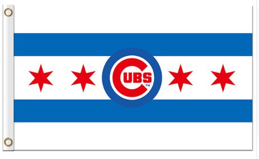 3ftx5ft Chicago Cubs Flag with white slevee flag Digital Printing