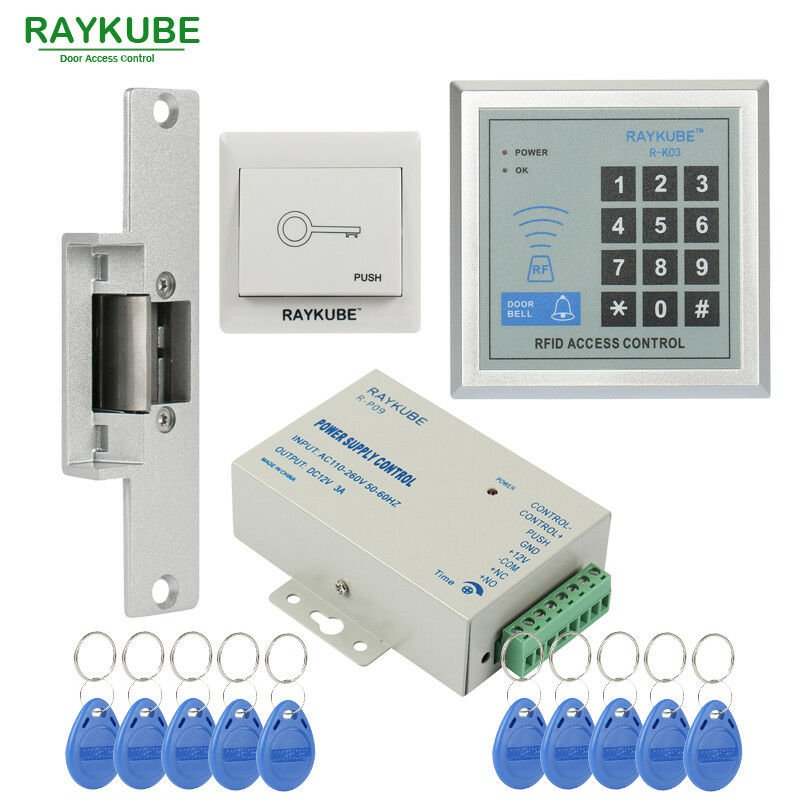 Access Control Kit Electric Strike Lock + Password Keypad RFID Reader ...