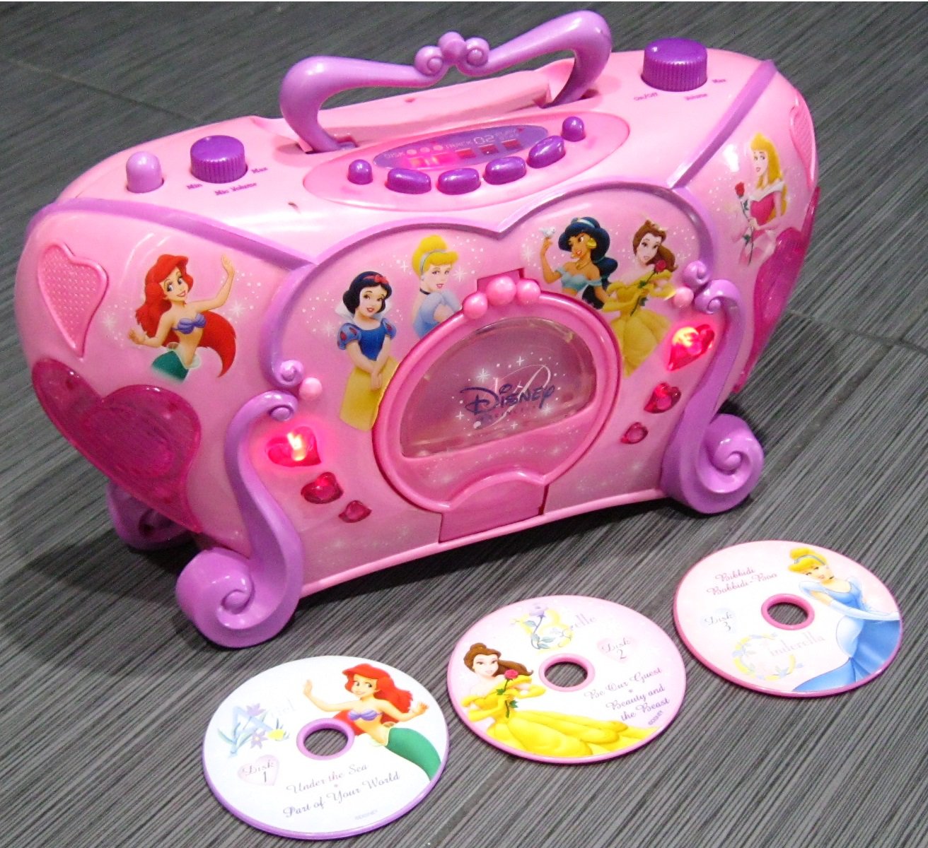 Disney Princess Kids Music Musical Radio/CD Player Belle Ariel ...