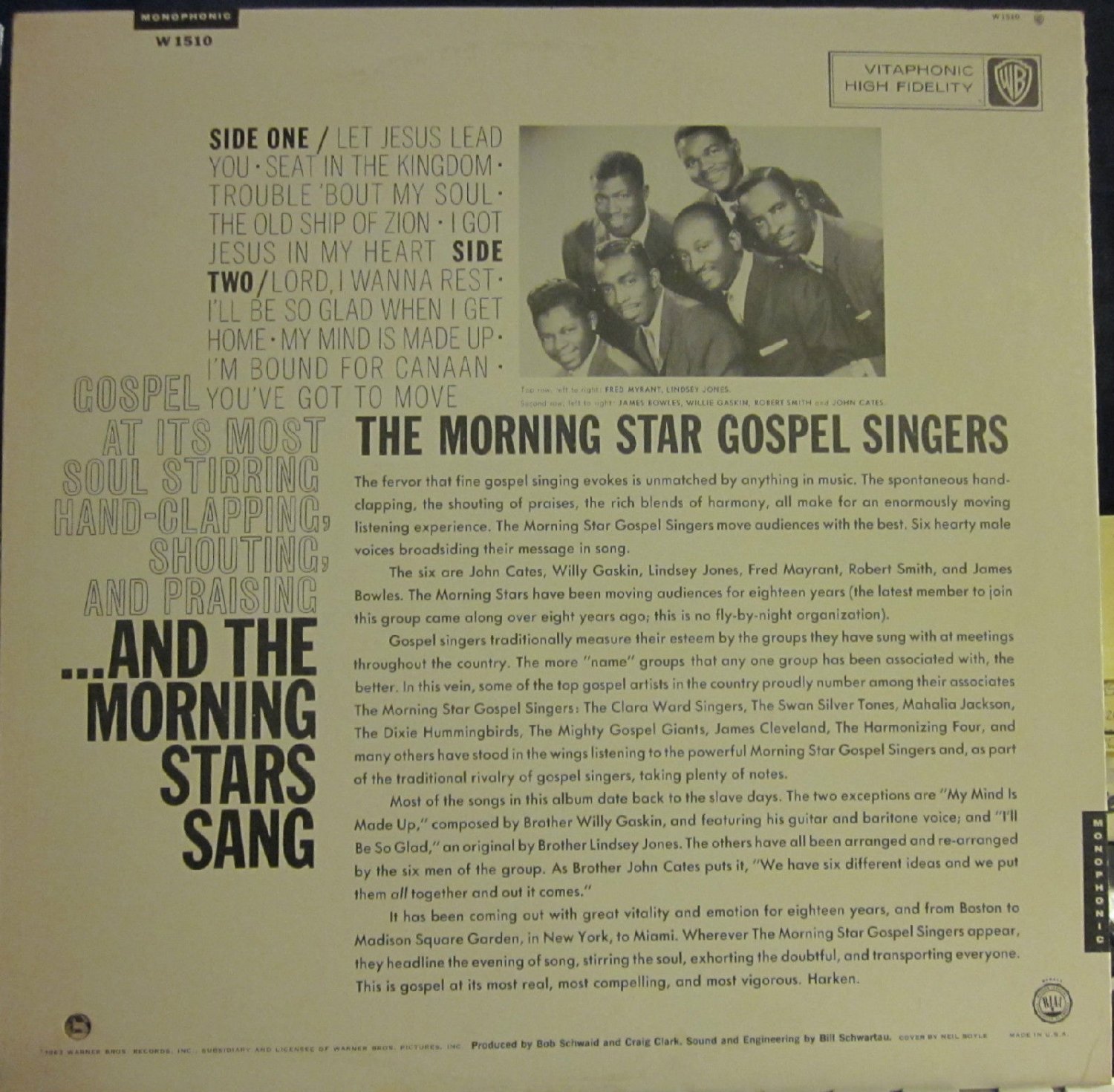 Morning Star Gospel Singers - ...and the Morning Stars Sang! (W.B. 1510 ...