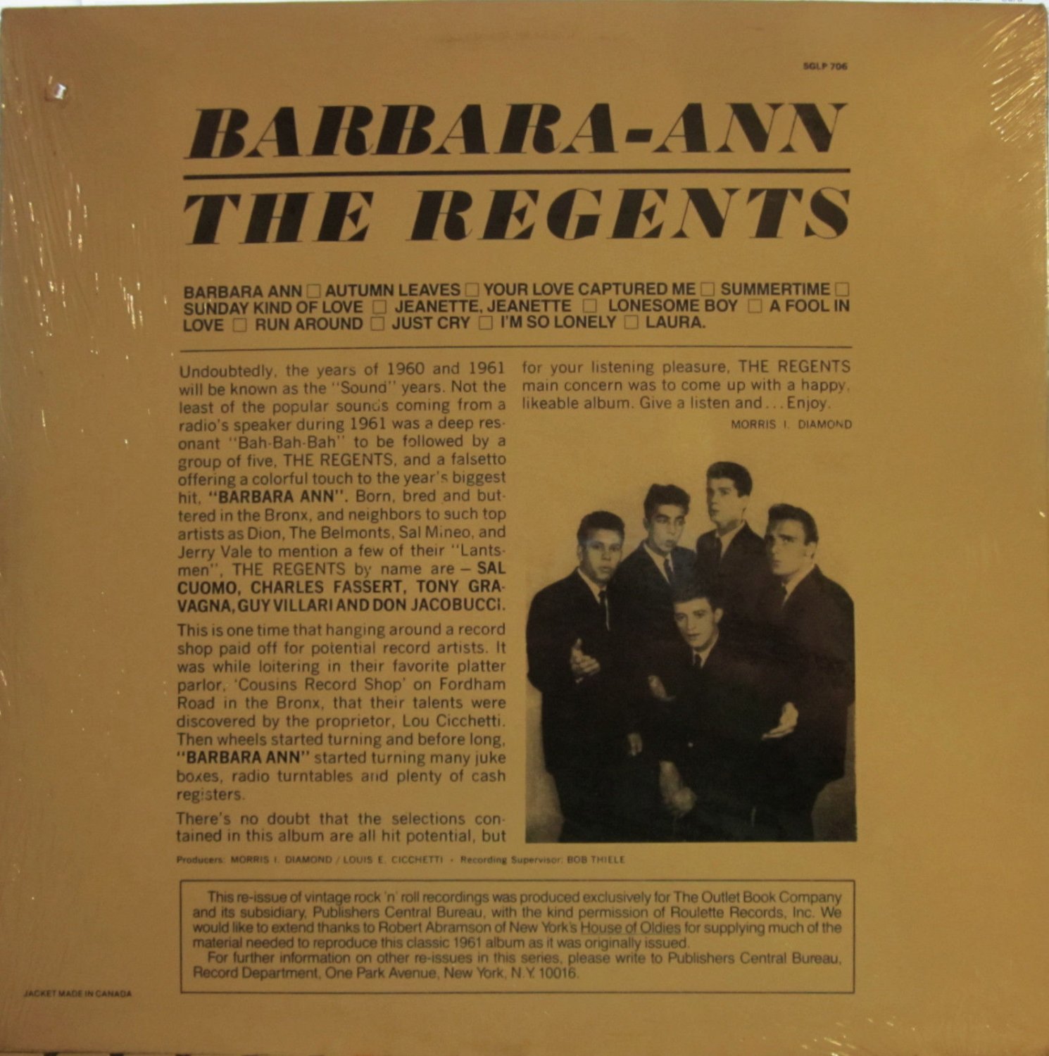 Regents - "Barbara Ann" (Gee SGLP-706) (Stereo) (70's Reissue) (Canada ...