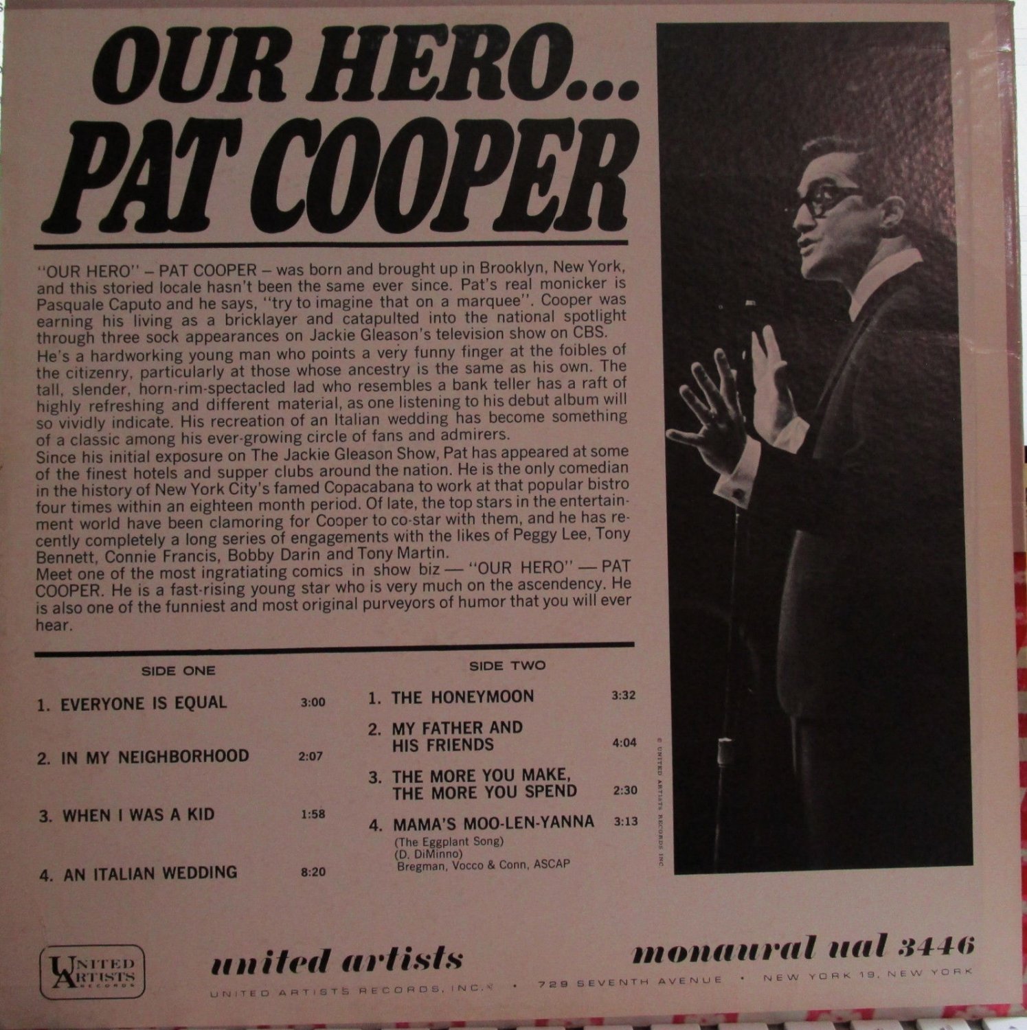 Pat Cooper - Our Hero... (U.A. 3446) (Mono) (featuring "An Italian ...