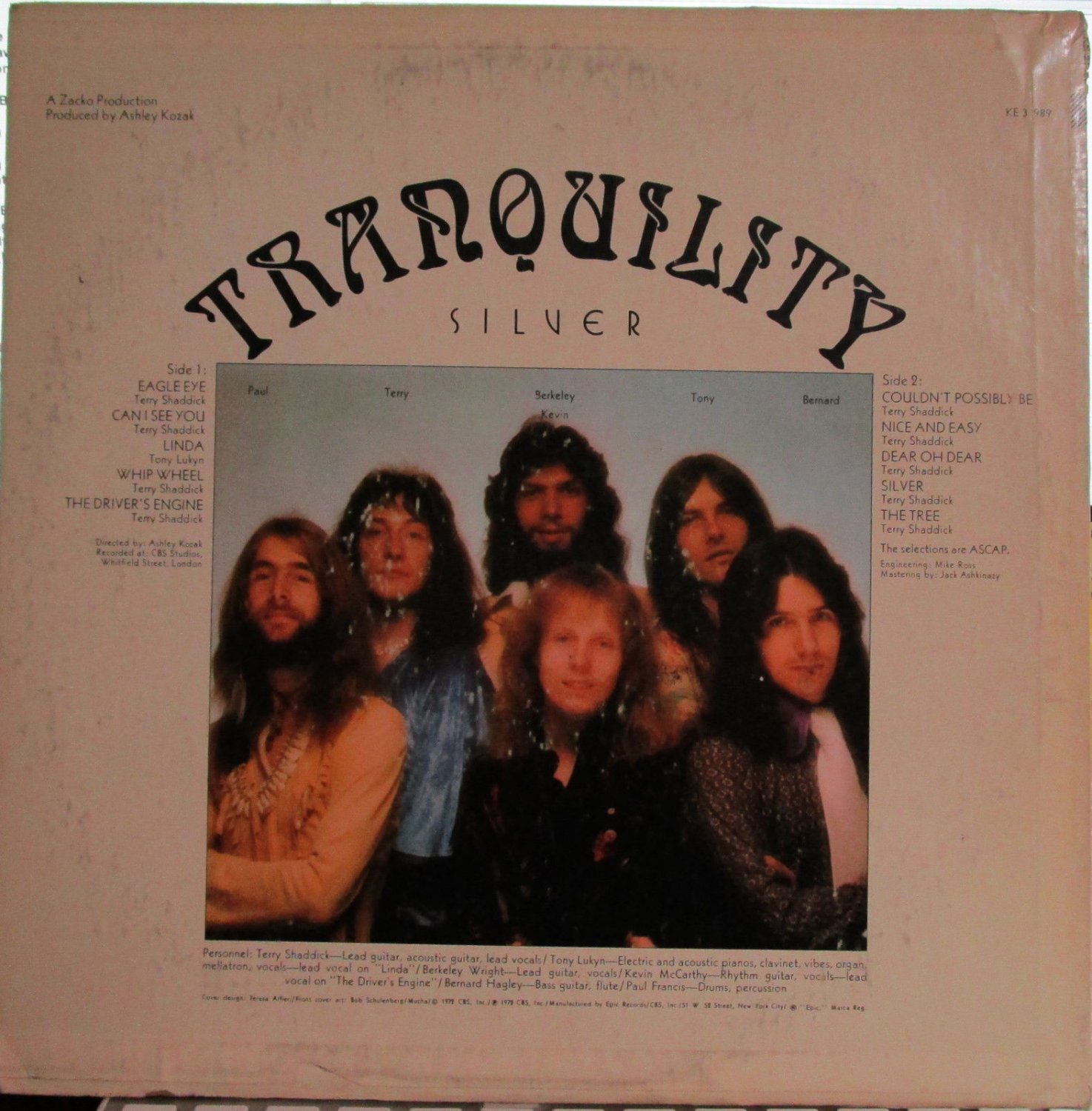 Tranquility - Silver (Epic 31989) ('72) (Terry Shaddick, Tony Lukyn)