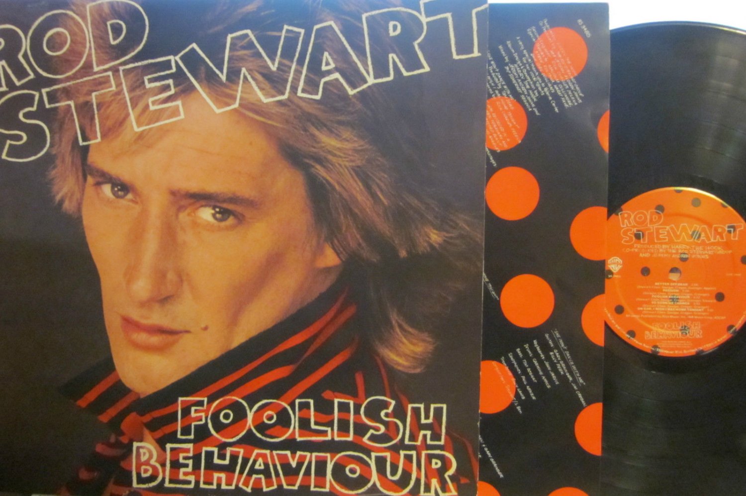Rod Stewart - Foolish Behaviour (W.B. HS 3485) (with a large 2-sided ...