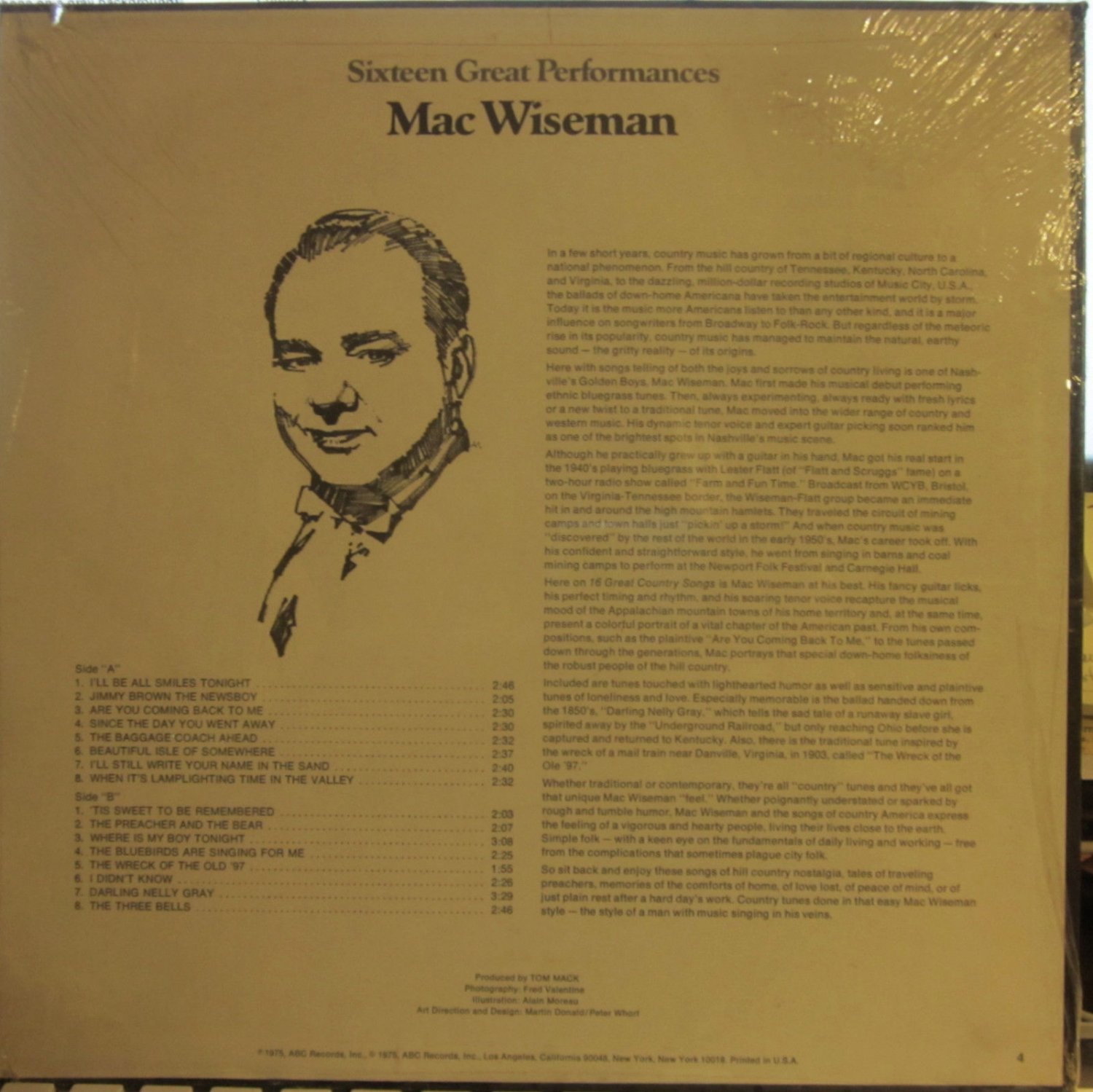 Mac Wiseman - Sixteen Great Performances (ABC 4009) ('75) (sealed ...