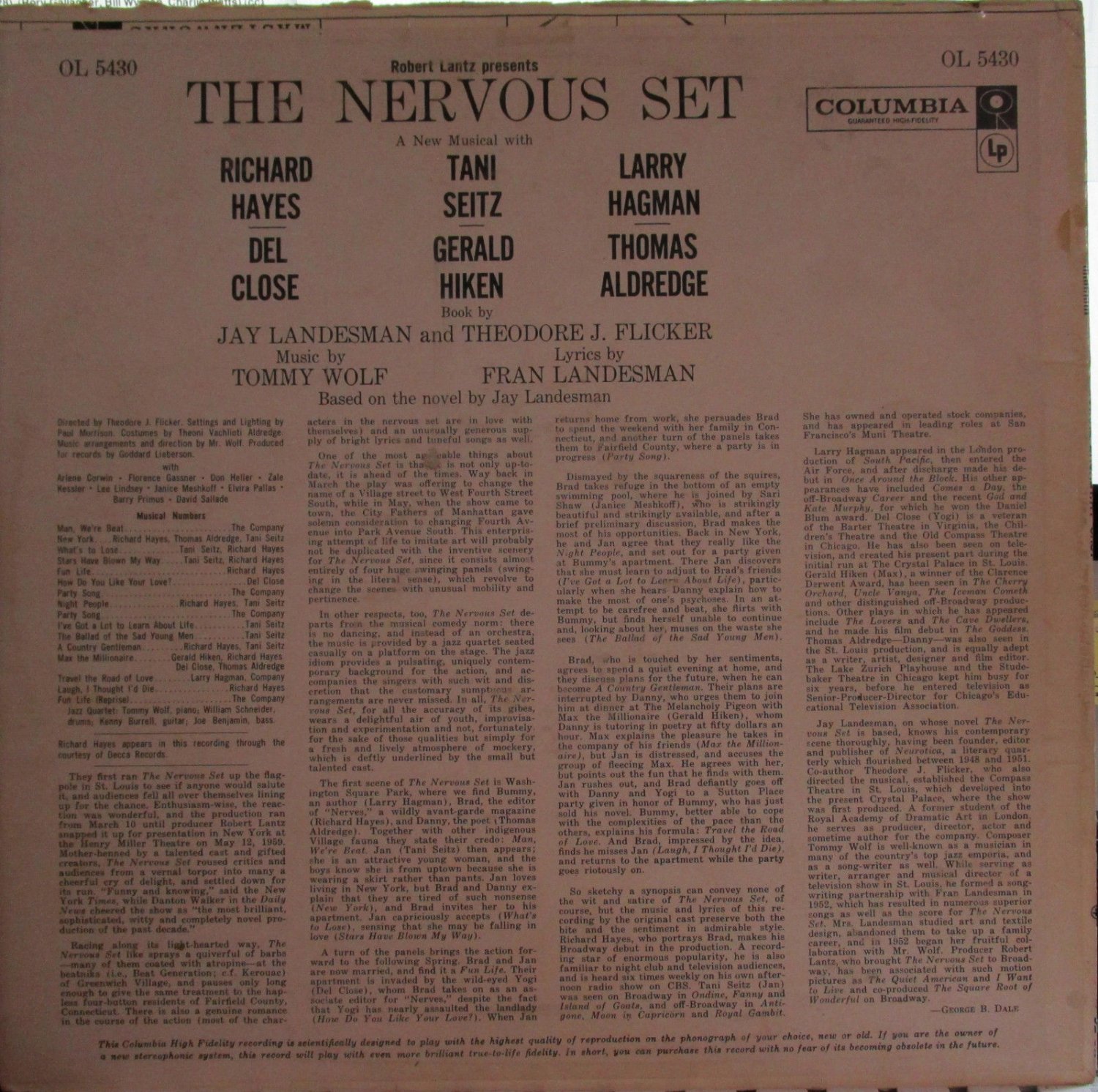 The Nervous Set (Soundtrack) Larry Hagman, Del Close, Tani Seitz (Mono ...