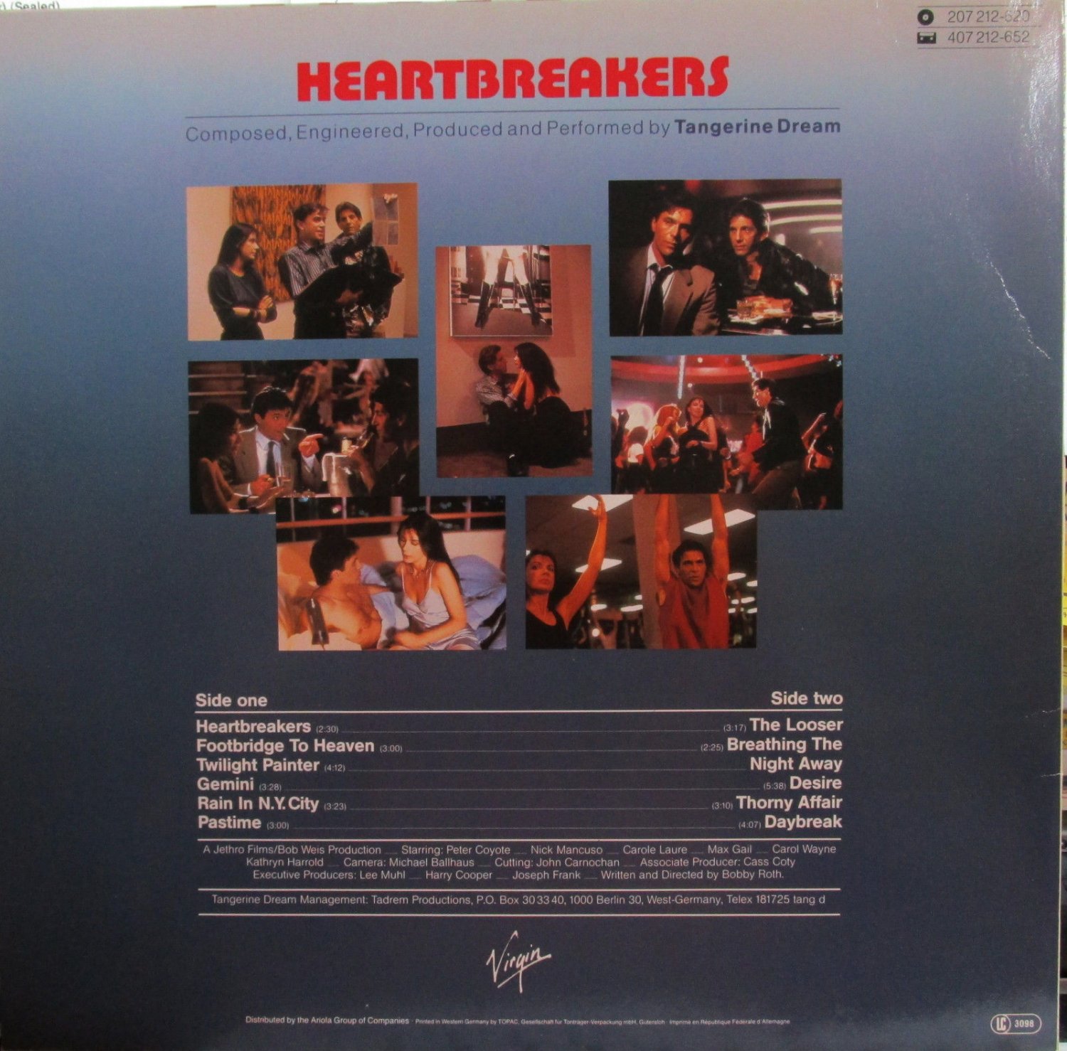 Heartbreakers (Soundtrack) (Tangerine Dream) (Carol Wayne, Carol Laure ...