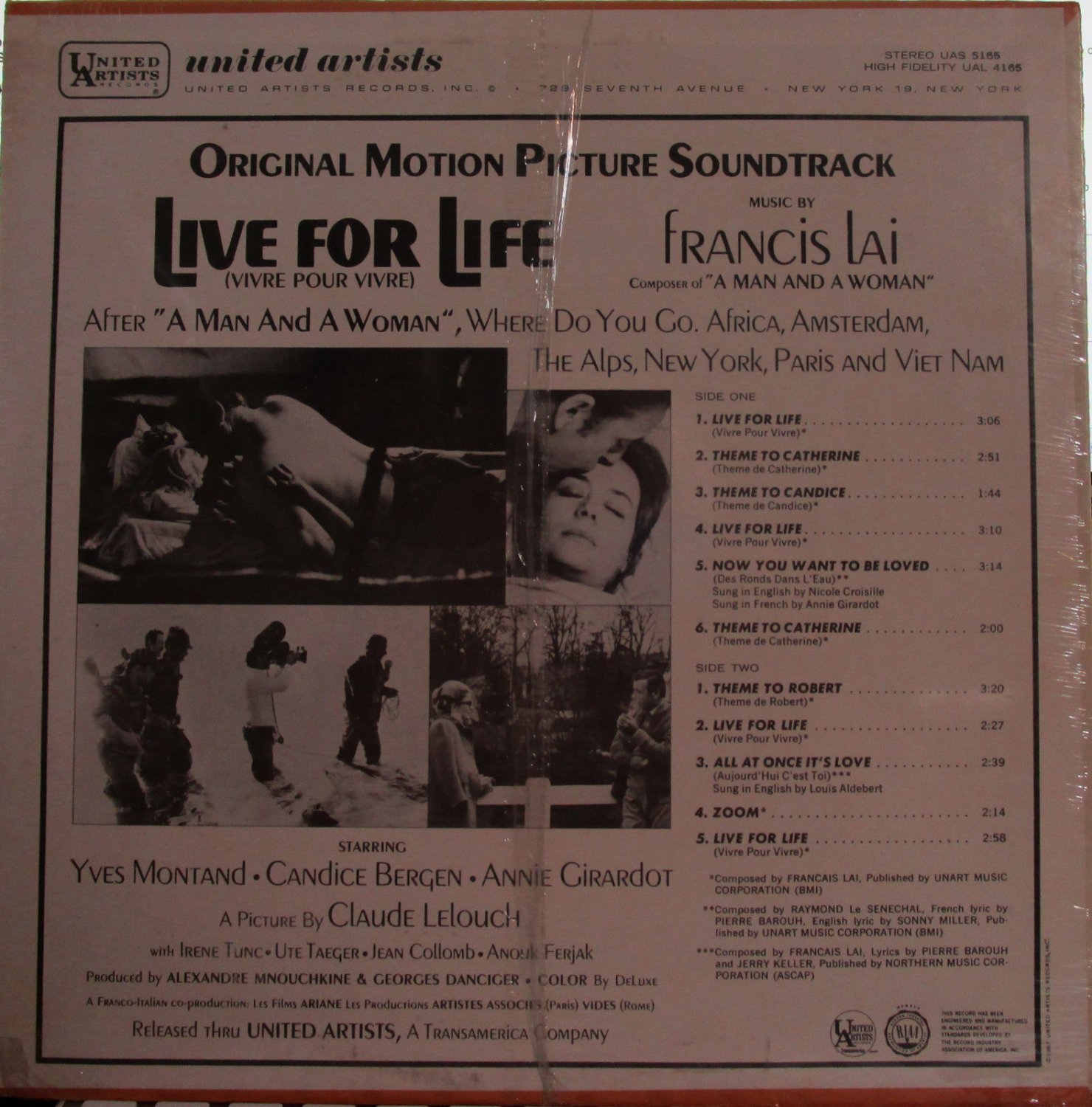 Live for Life (Soundtrack) (Francis Lai) Candice Bergen,Annie Girardot ...