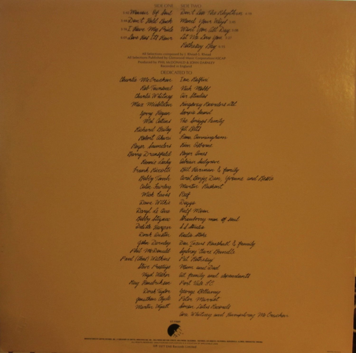 Rhead Brothers - Dedicate (Rob Townsend,Charlie Whitney of Family),Mel ...