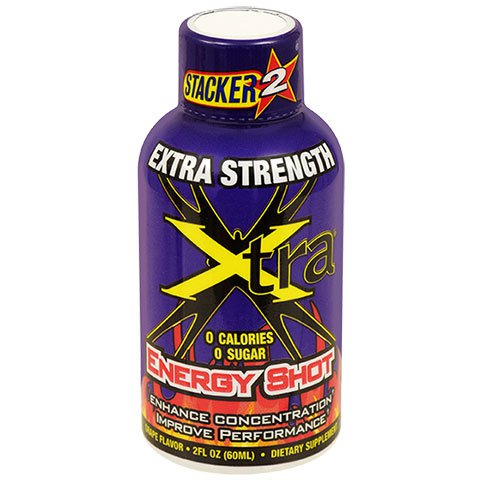 Stacker 2 Extra Strength Grape Xtra Energy Shots, 2 oz. (12 bottles 2 oz each)