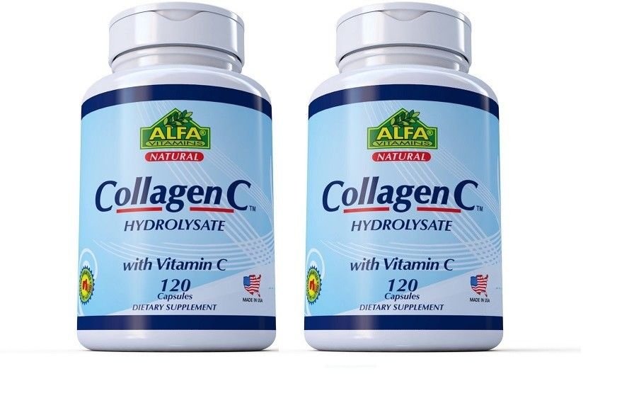 Collagen C , Hydrolysate With Vitamin C / 120 capsules (2 packs,240 ...