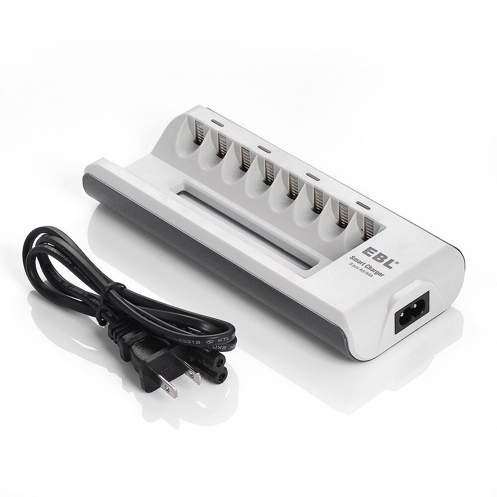 Battery Charger for AA AAA NI-MH NI-CD Rechargeable Batteries 8 Slot ...