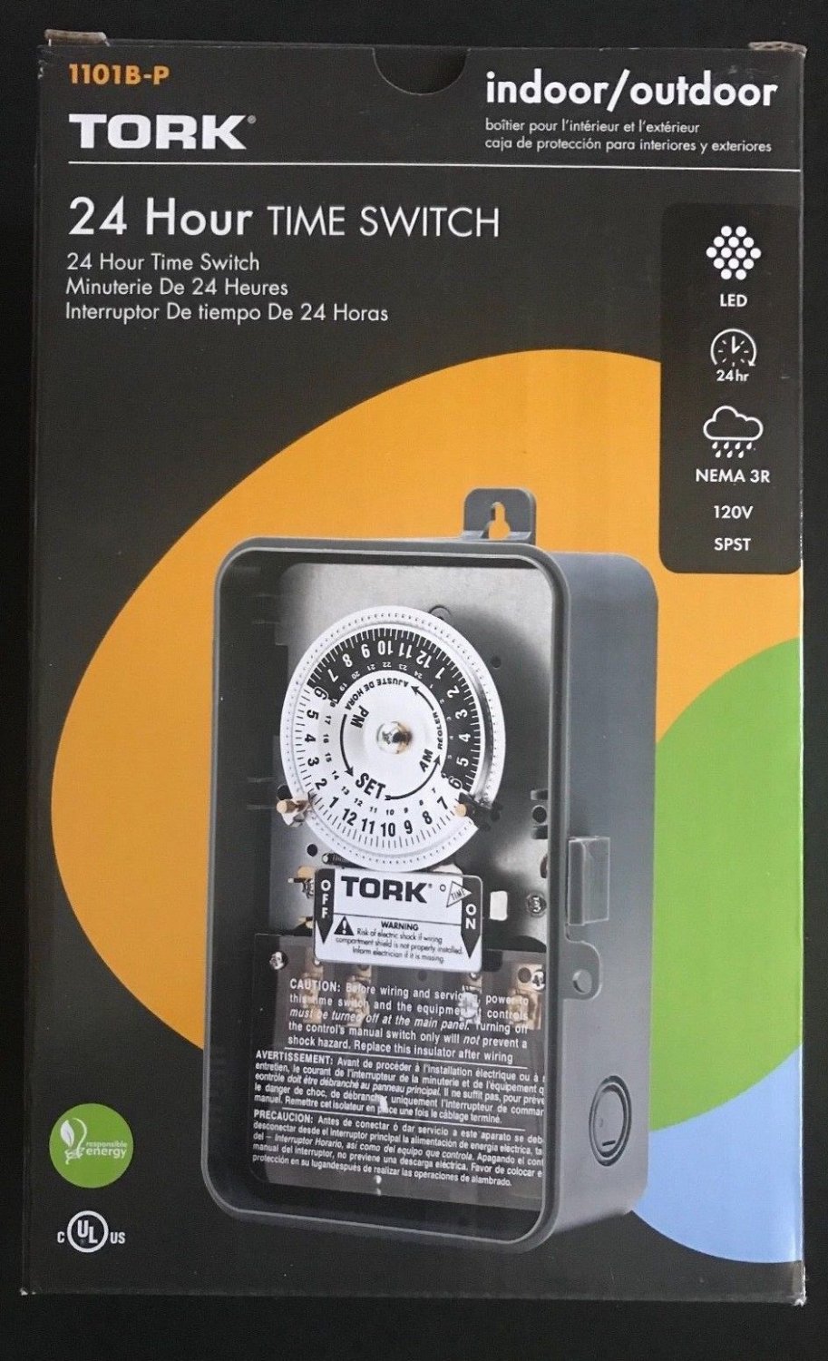 Tork 1101B-P 24hr.Timer Switch Compatible with All Light Sources ...