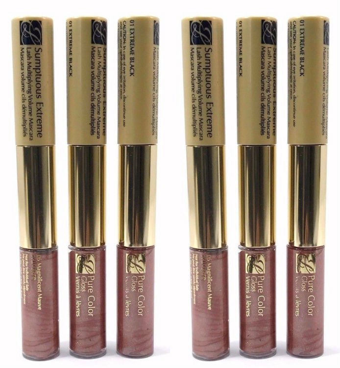 LOT 6 Estee Lauder Sumptuous Extreme Mascara Lip Gloss 06 Magnificent ...