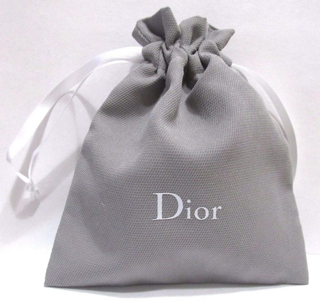 CHRISTIAN DIOR DRAWSTRING BAG POUCH IN GRAY GREAT4COSMETIC STORAGE ...