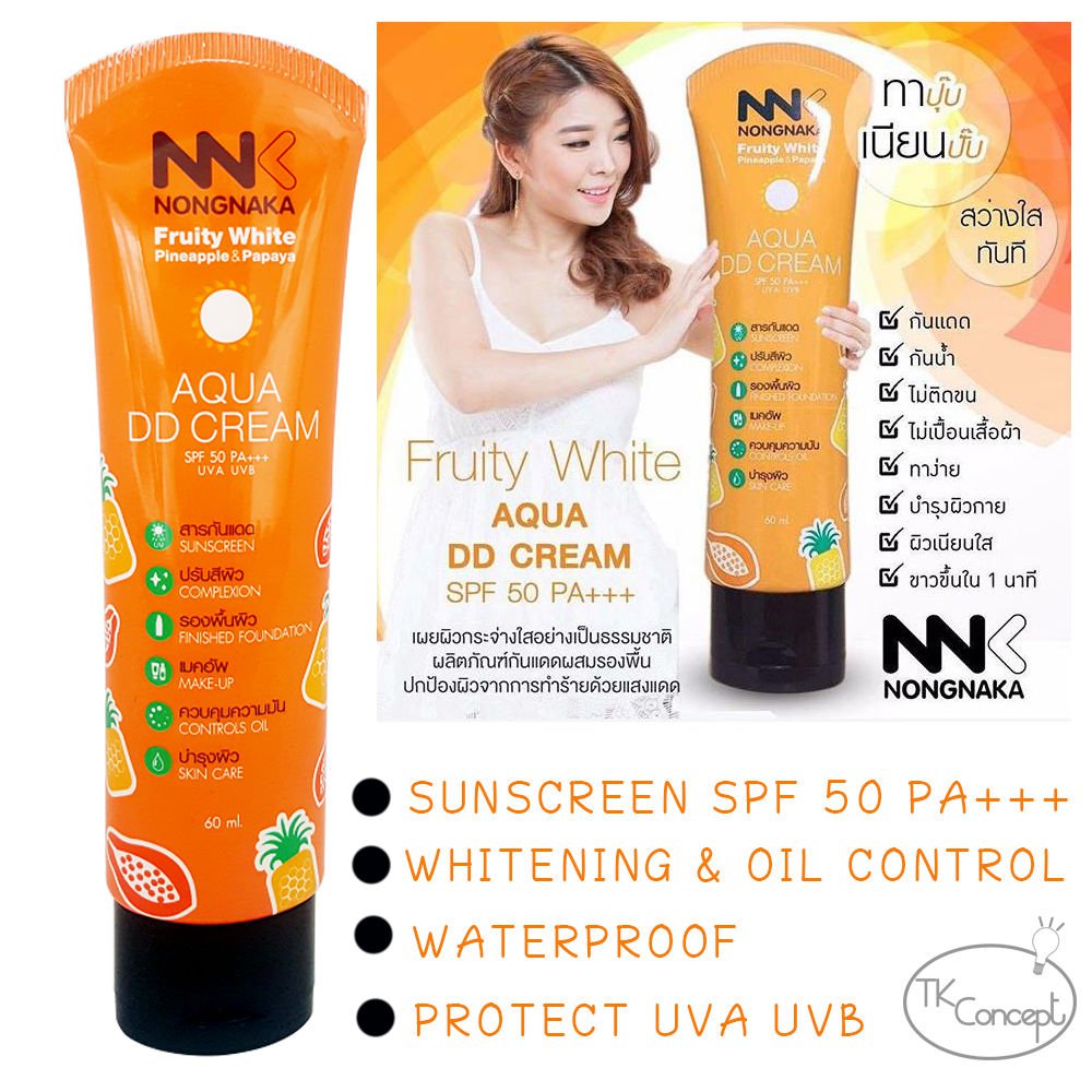 AQUA DD CREAM FACE&BODY WHITENING WATERPROOF COMPLEXION SUNSCREEN SPF ...