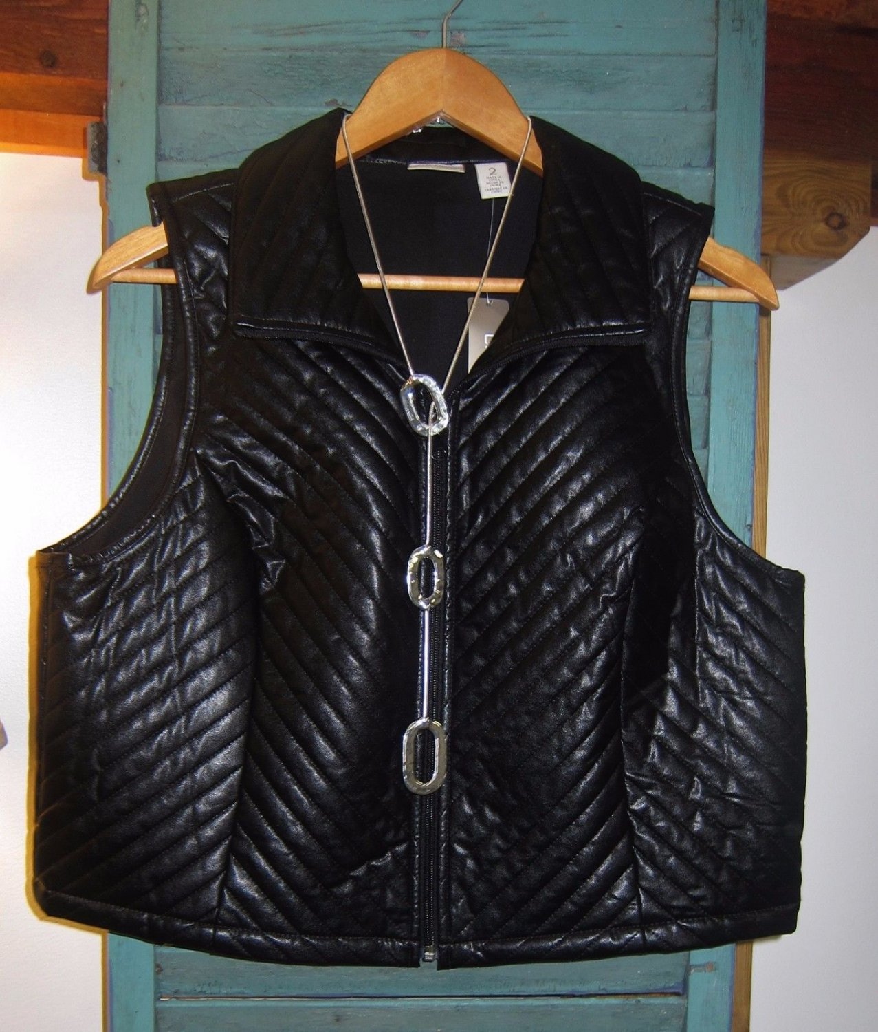 NWT CHICO'S ZENERGY BLACK VALENCIA QUILTED ZIP VEST, 2 M/L 12/14 ...