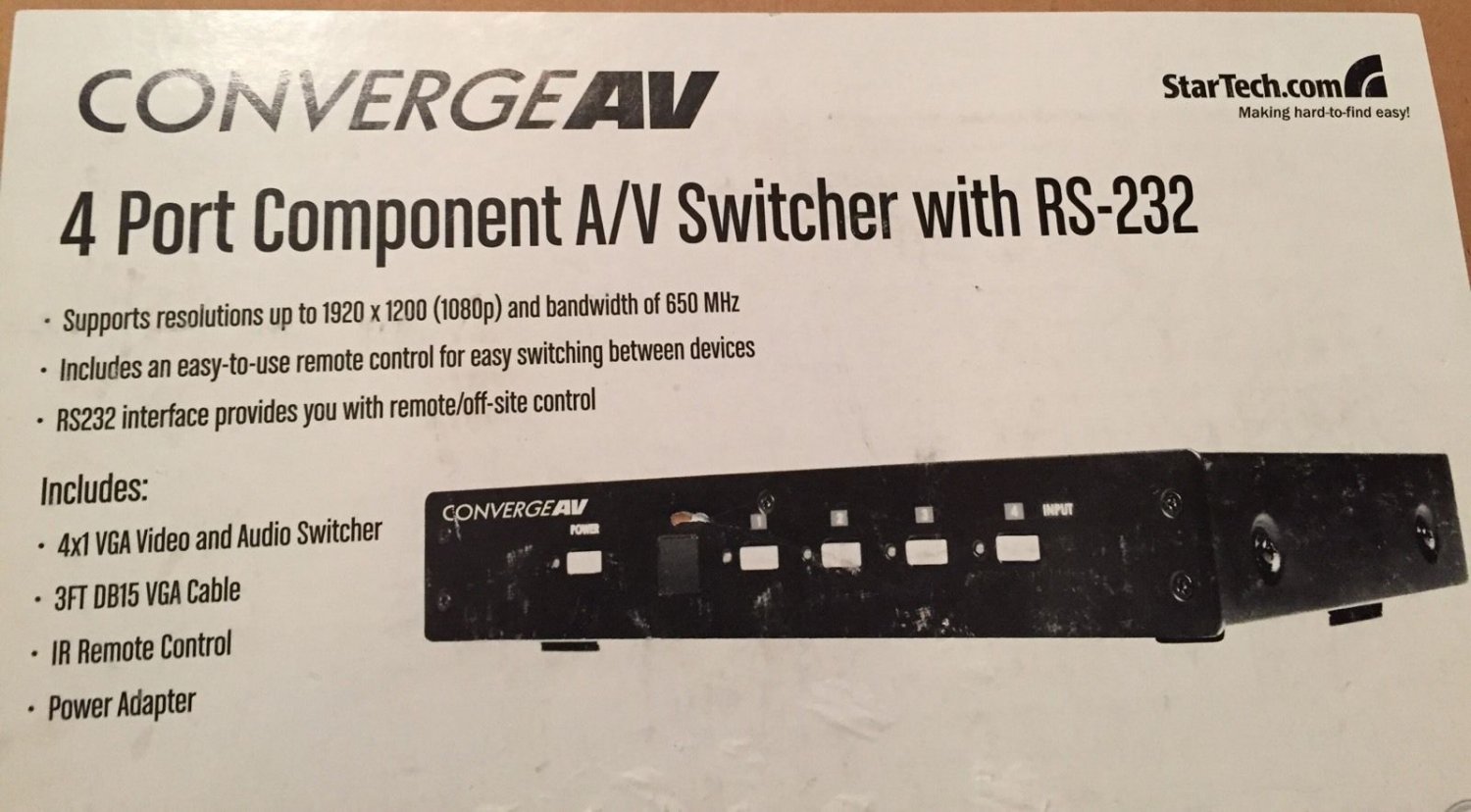 Converge AV RoHS Compliant 4 Port A/V Switcher StarTech VS410RVGAA EV394