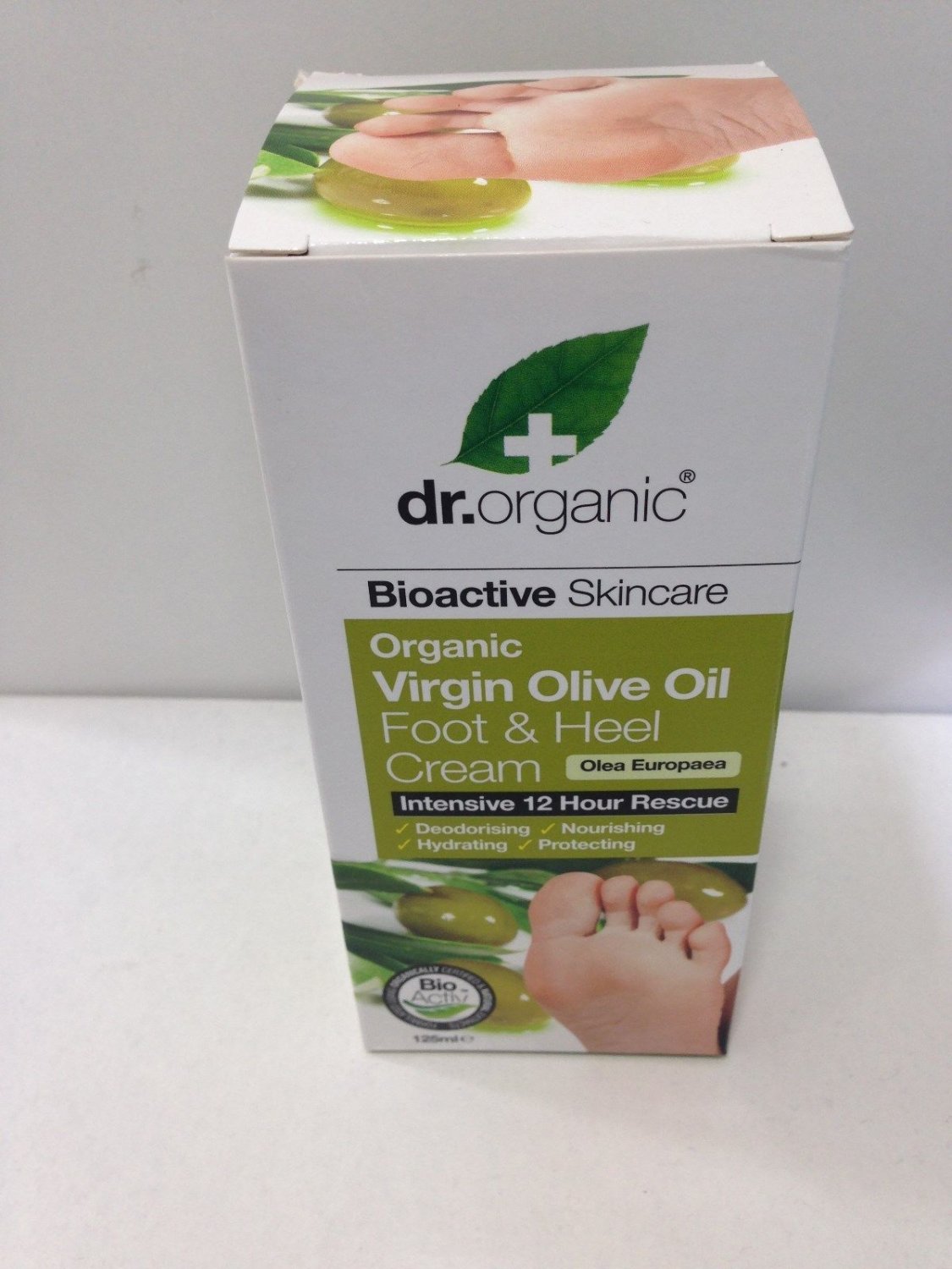 Dr Organic Virgin Olive Oil Foot and Heel Cream for dry cracked Feet.125ml