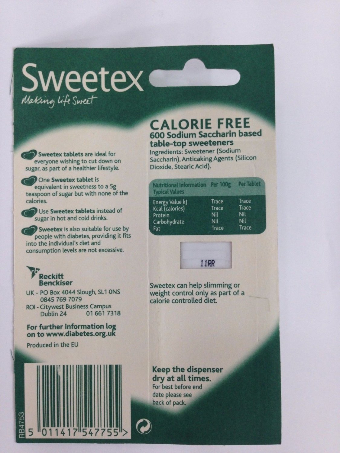 Sweetex CALORIE FREE Sweeteners 600 Tablets ~ FREE SHIPPING WORLD WIDE
