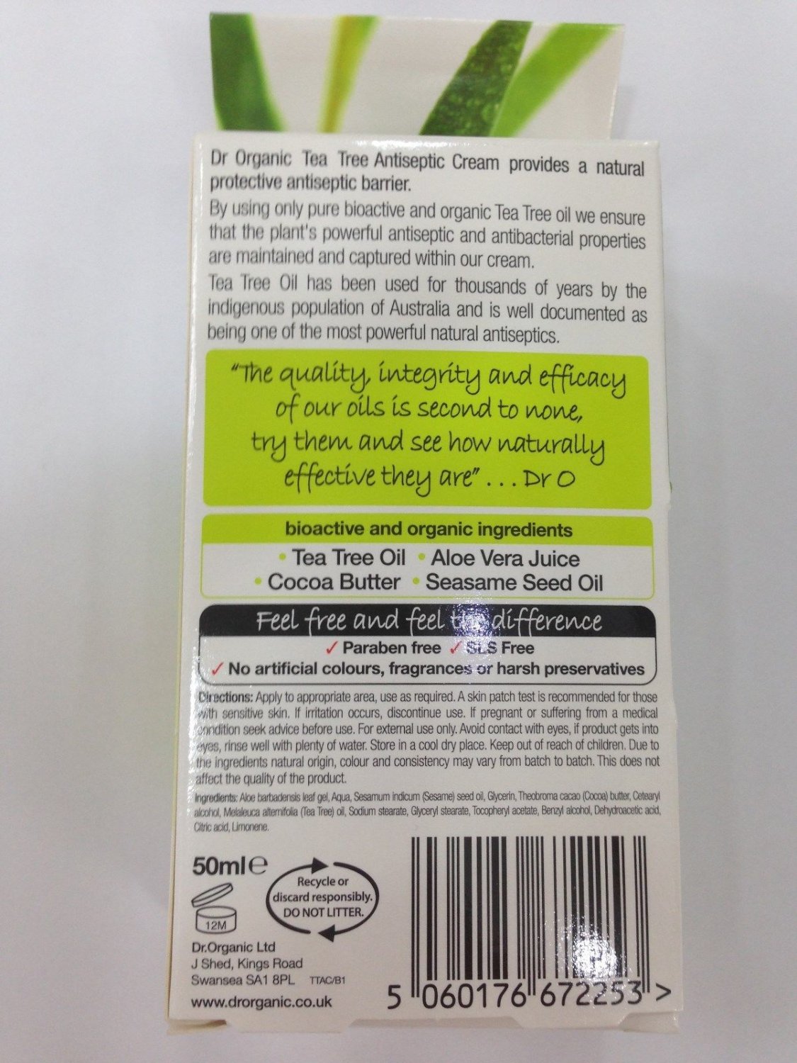 DR. ORGANIC TEA TREE CREAM ANTISEPTIC,CLEANSING,SOOTHING. ALL NATURAL ...