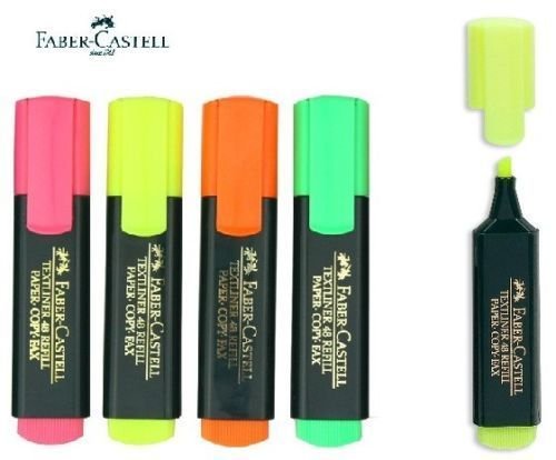 FABER - CASTELL TEXTLINER 48 REFILL HIGHLIGHTER PEN / MARKER 4PCS