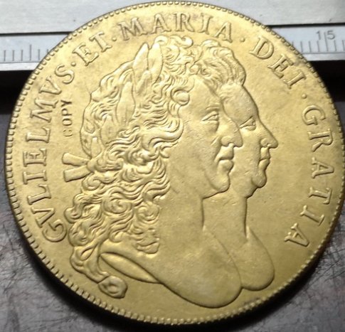1691 England 5 Guineas Copy Coin