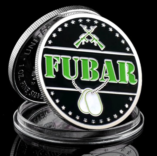 US Army Comrade Sniper Fubar Sanfu Silver Plated Coin Commemorative Mili