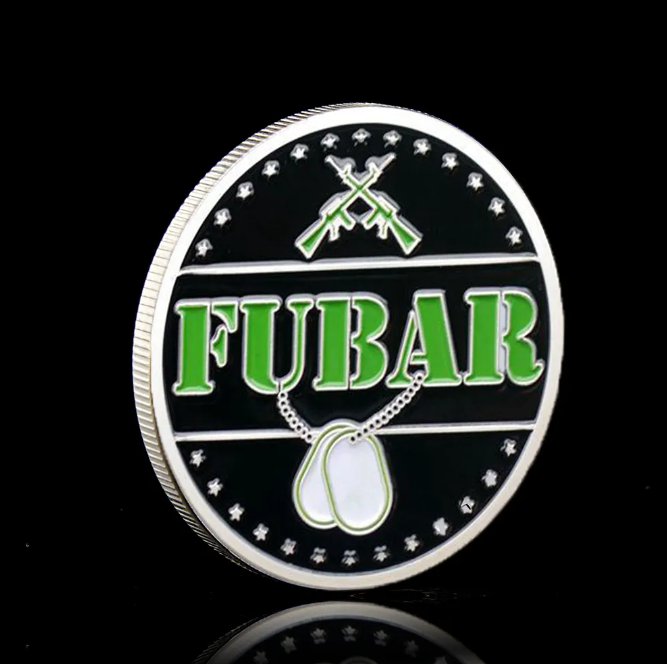 US Army Comrade Sniper Fubar Sanfu Silver Plated Coin Commemorative Mili
