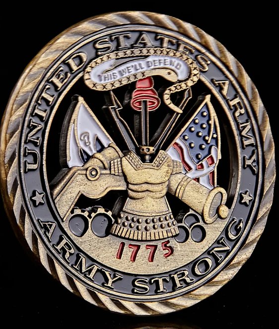 1775 US Army Core Values Hollowed Out Military Challenge Coin USA ...