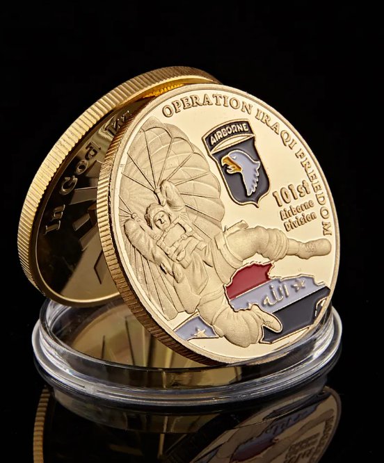 American 101St Airborne Division Air Force Gold Plated Coin 1.57"*0.12 ...