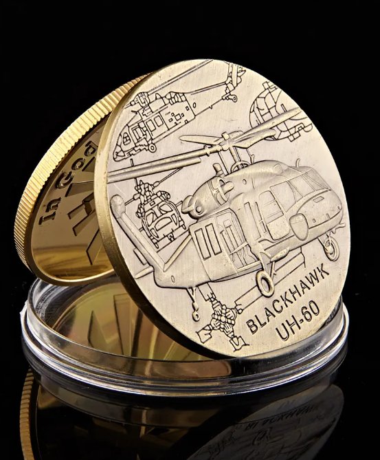 U.S. Army UH-60 Blackhawk Helicopter Coin Antiqued Bronze Military ...