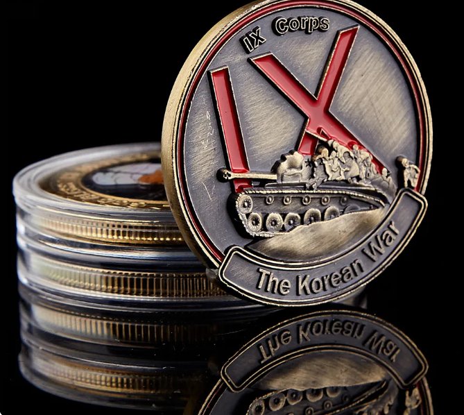 1950-1953 US.Army IX Corps Copper 38TH Parallel Korean War Forgotten War Comme