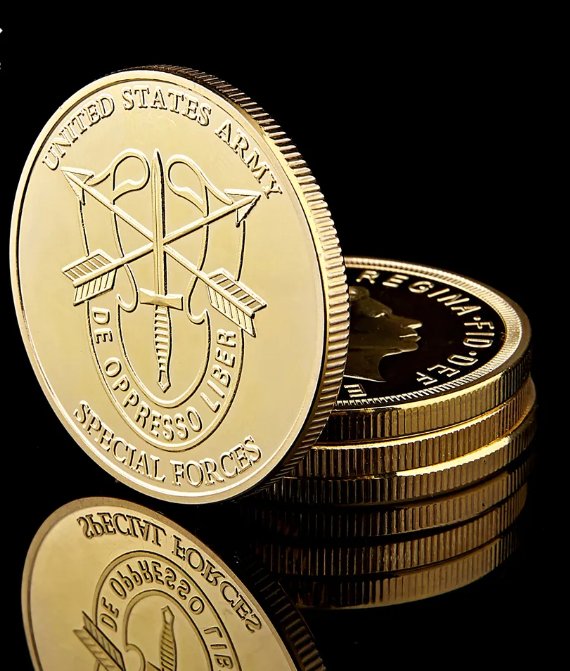 nited States Army Special Forces Challenge Coin USA Green Berets Liberty Fr