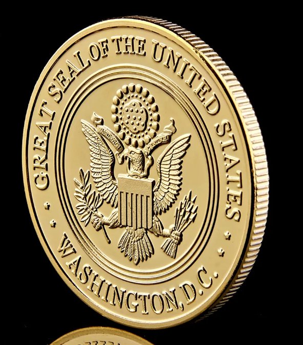 USA Navy USAF USMC Army Coast Guard Freedom Eagle Gold Plate Rare ...